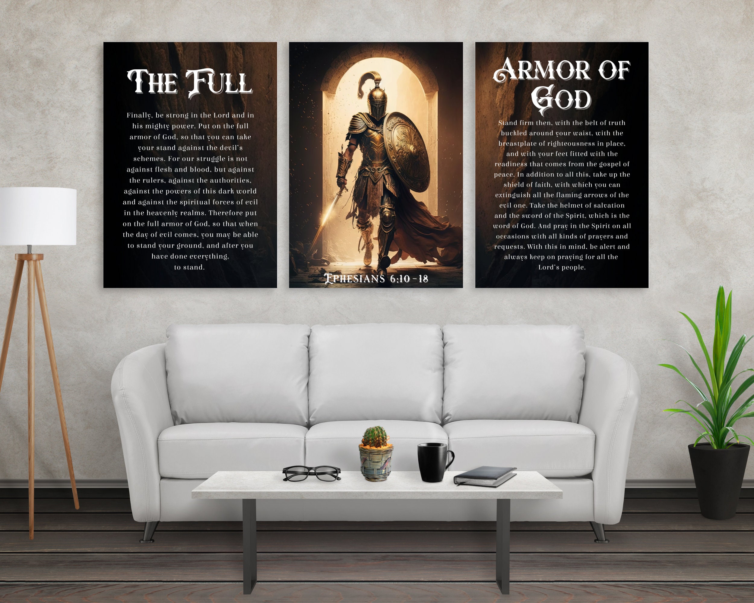 Full Armor of God, Spiritual Warfare, Scripture Wall Art, Set of 3 ...