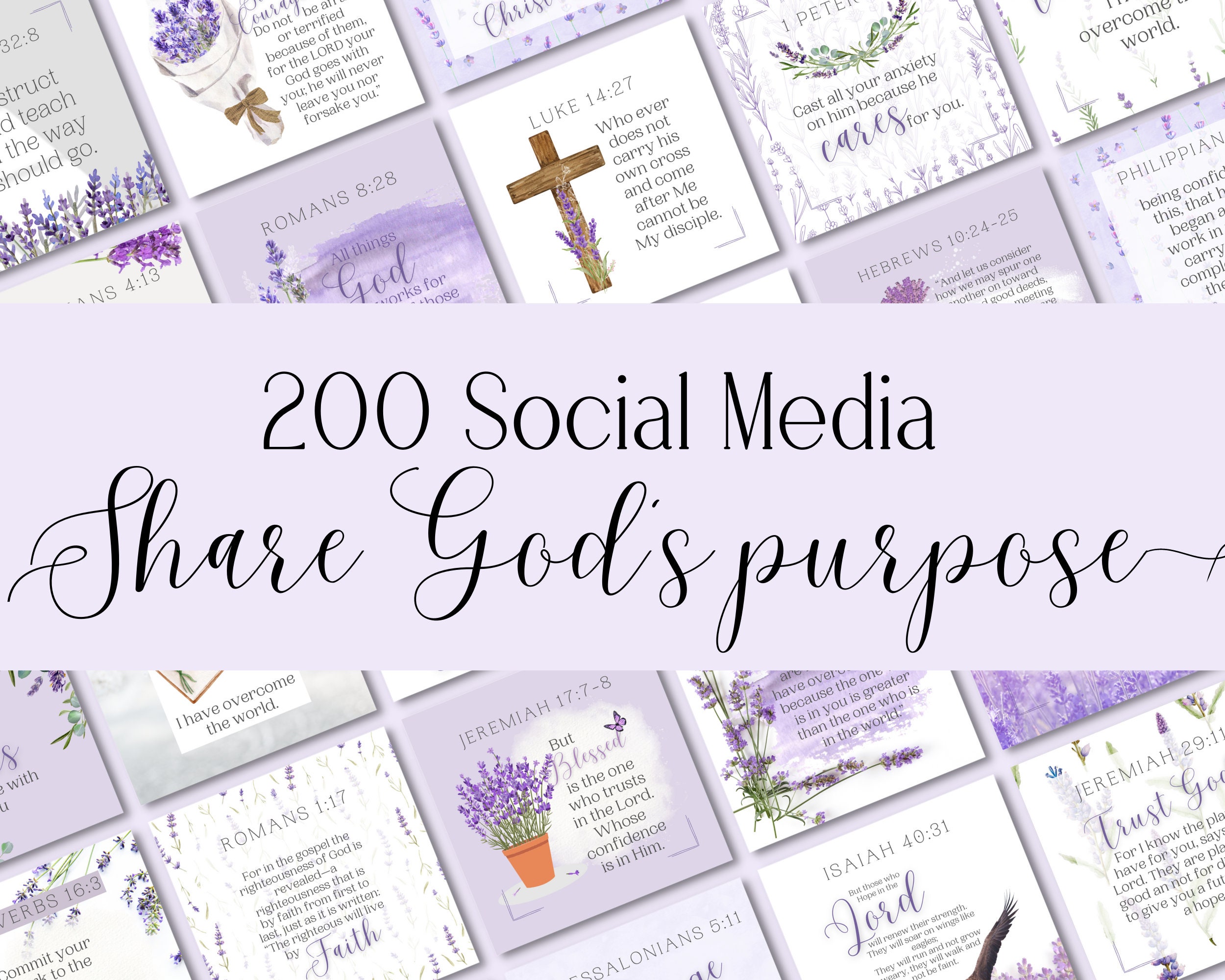 Digital Lavender Social Media Content / Christian Scripture / Faith ...