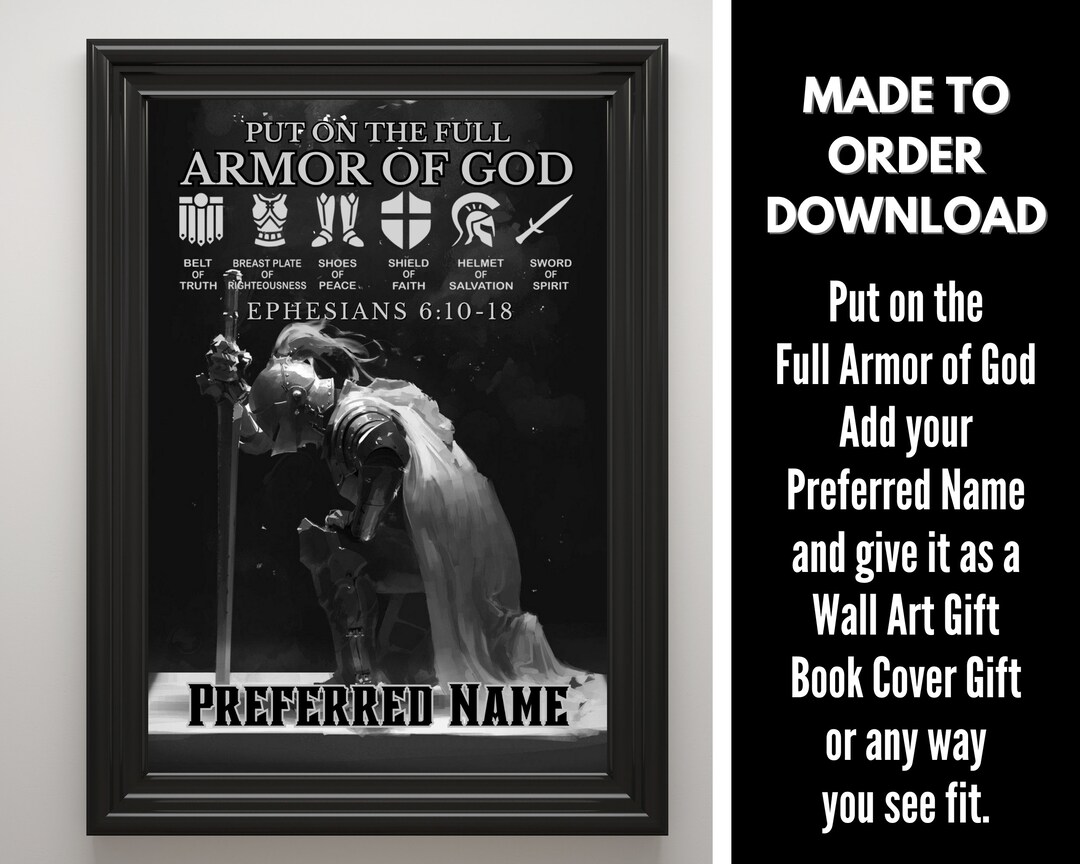 Personalized Armor of God Digital Download Put on Full Armor - Etsy
