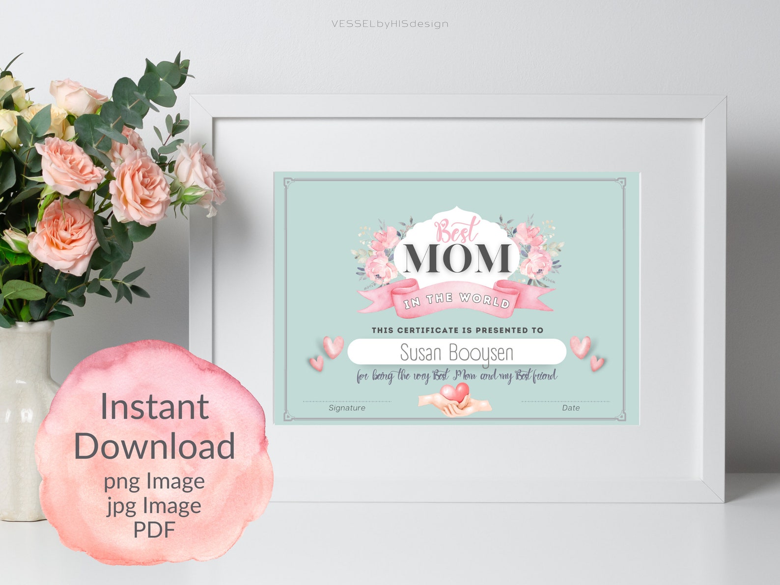 Certificate / Mothers Day / Best Mom / Best Mom in the World ...