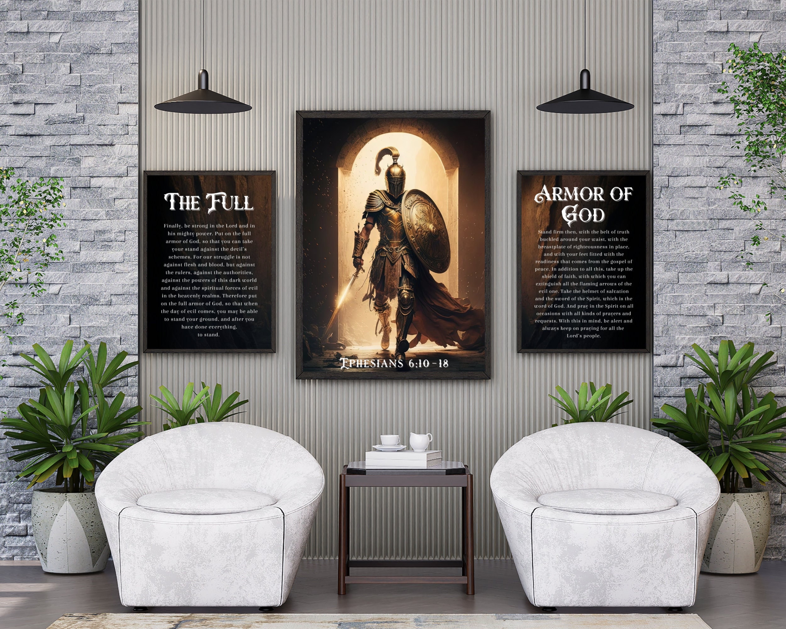 Full Armor of God, Spiritual Warfare, Scripture Wall Art, Set of 3 ...