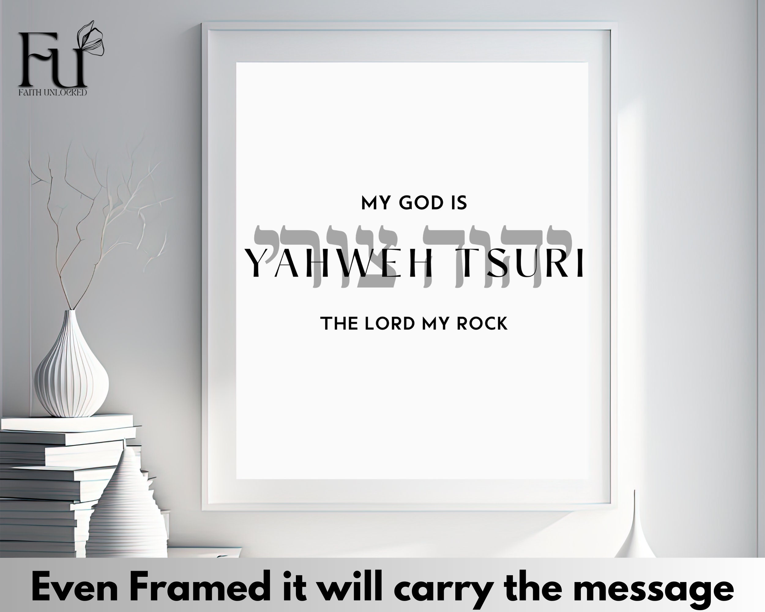 Yahweh Tsuri, the Lord My Rock Svg, Png, Jpg, Pdf File, Hebrew Names ...