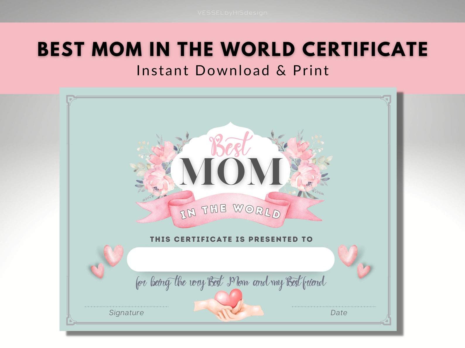 Certificate / Mothers Day / Best Mom / Best Mom in the World ...