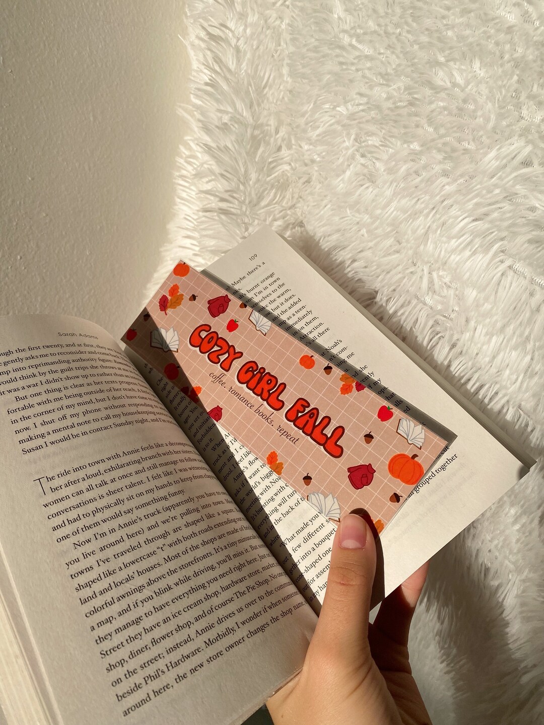 Fall Bookmark Autumn Cozy Girl Fall Bookmark Romance Reader Gift Ideas ...