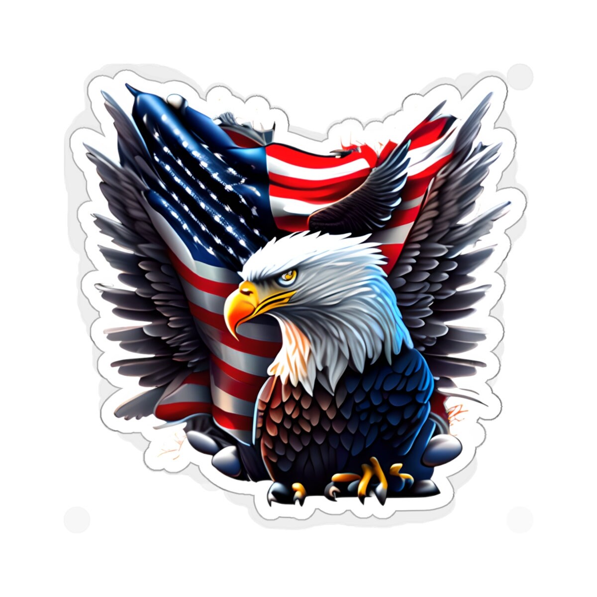 American Eagle Stickers on Classic Kiss Cut Decal, USA Proud, Strong ...