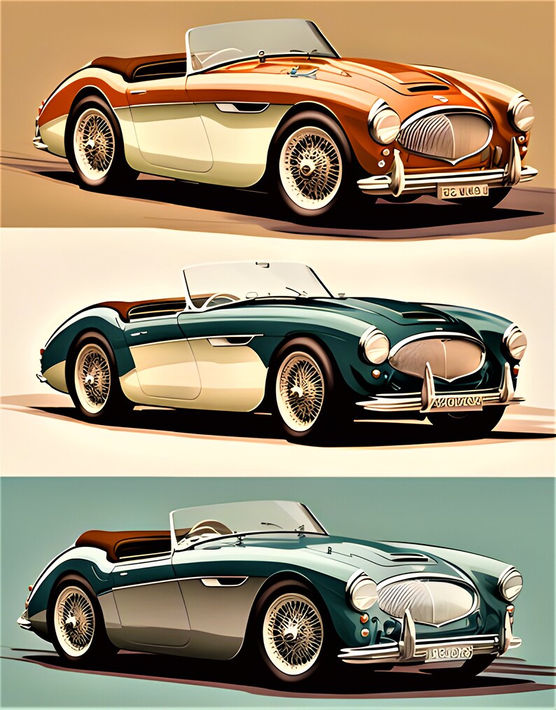 High Definition Digital Images of 3 Classic Austin Healey's. - Etsy
