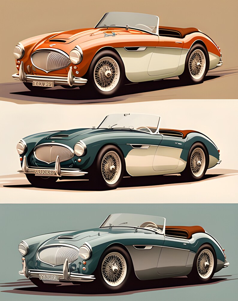 High Definition Digital Images of 3 Classic Austin Healey's. - Etsy