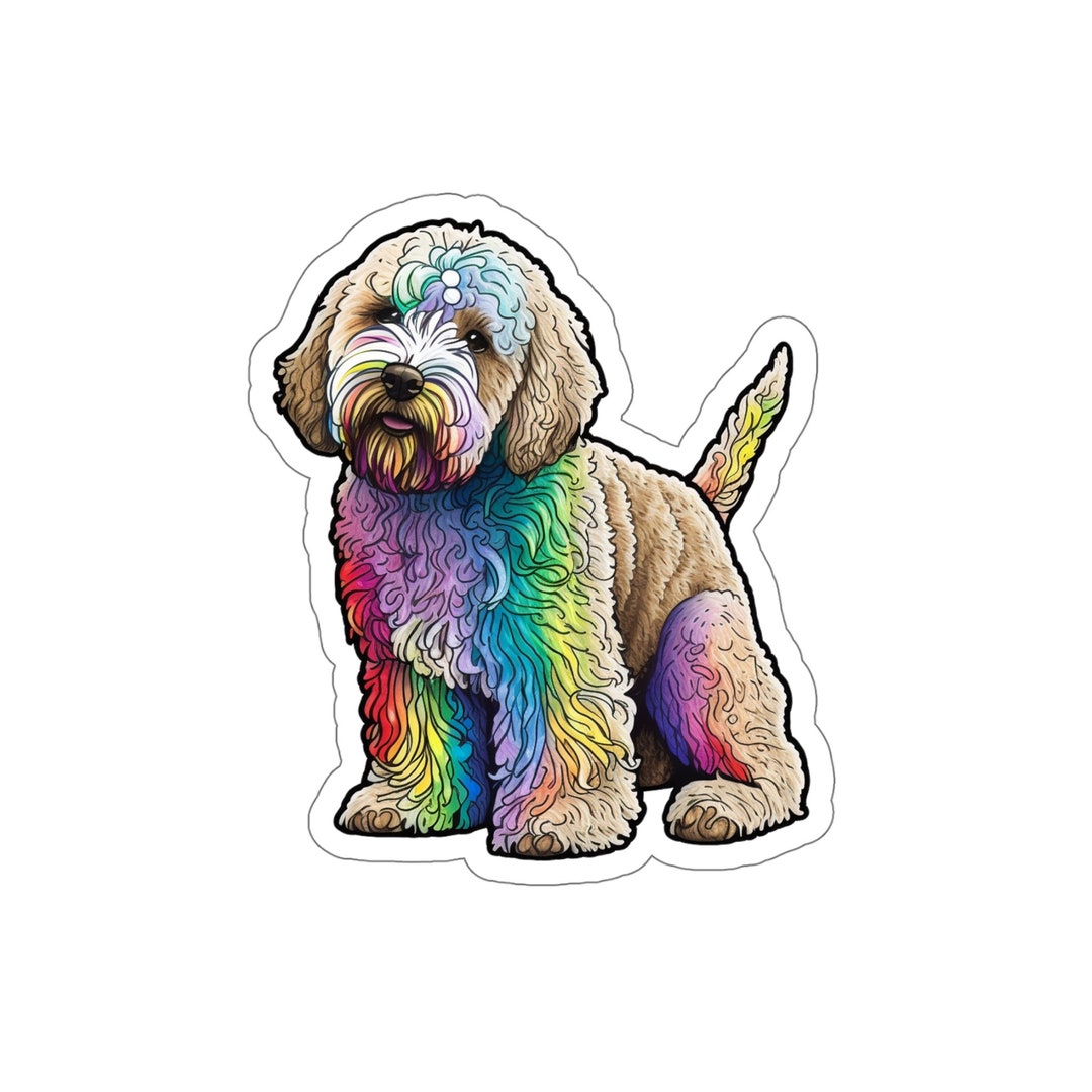 Cute Labradoodle Dog Stickers, Vinyl Stickers for Water Bottle, Laptop ...