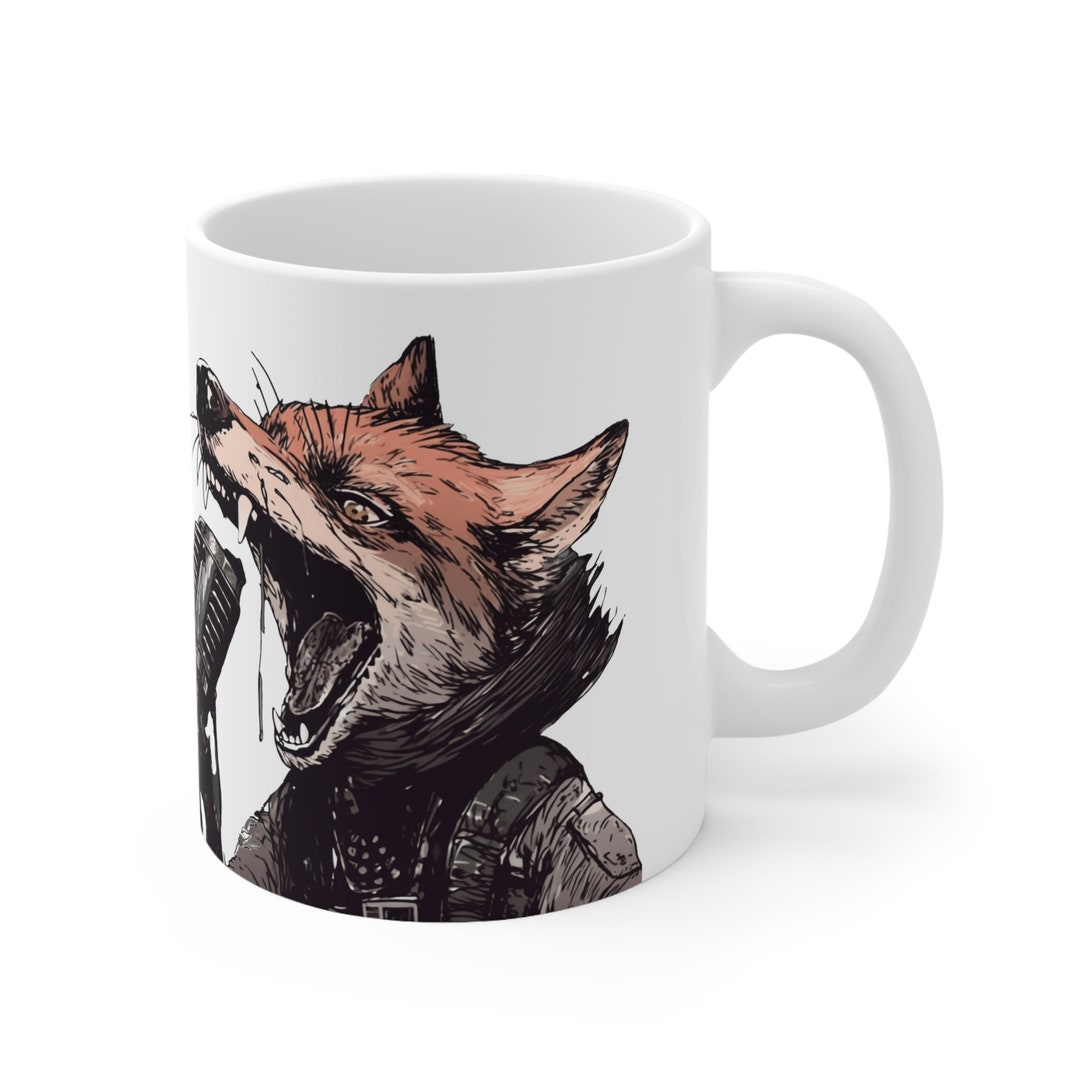 Rock Out Fox Out Street Style Graphic Art, Fox Coffee Mug, Gift Ideas ...