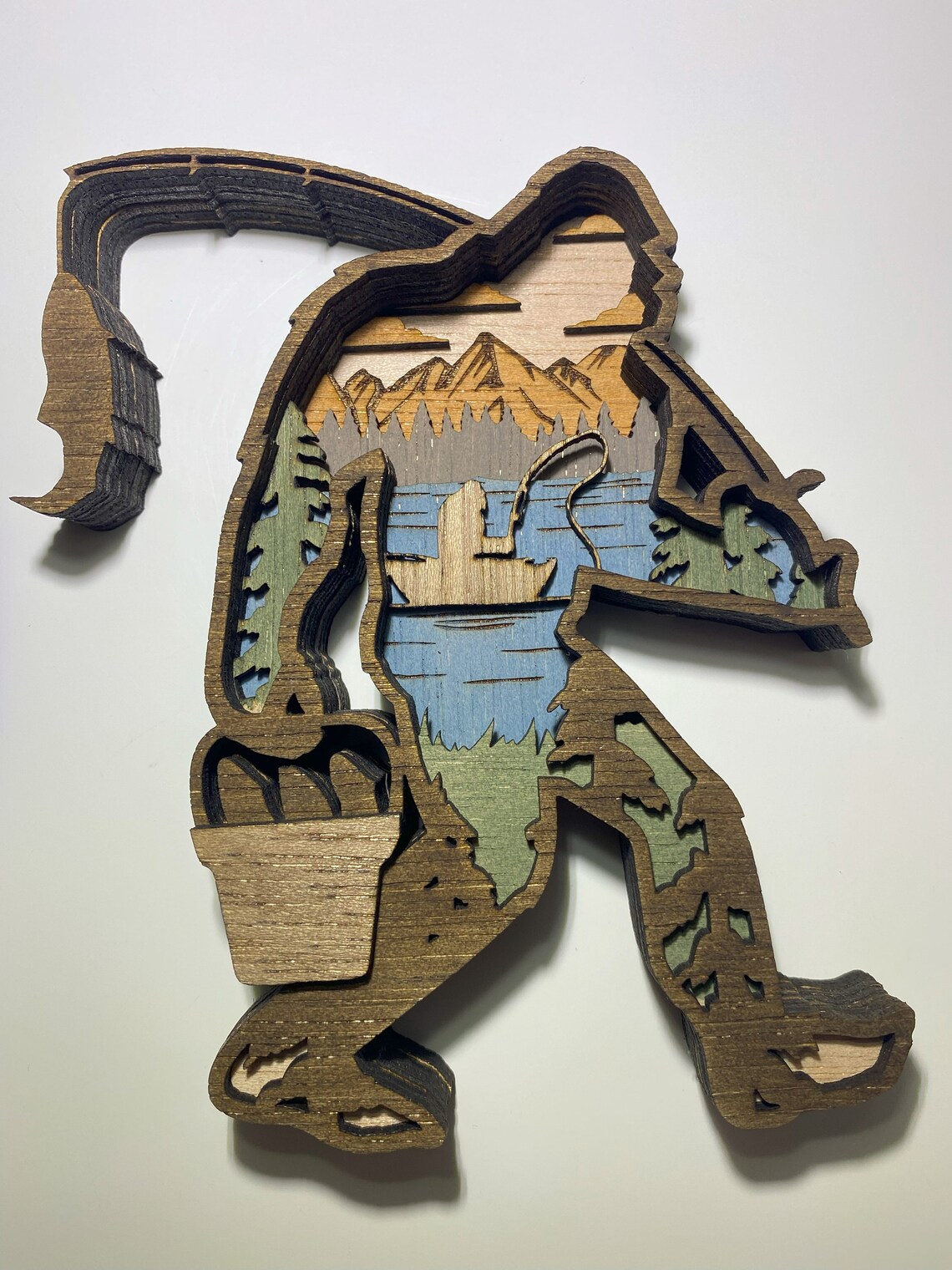 3D Layered Wood Art, Sasquatch/bigfoot - Etsy