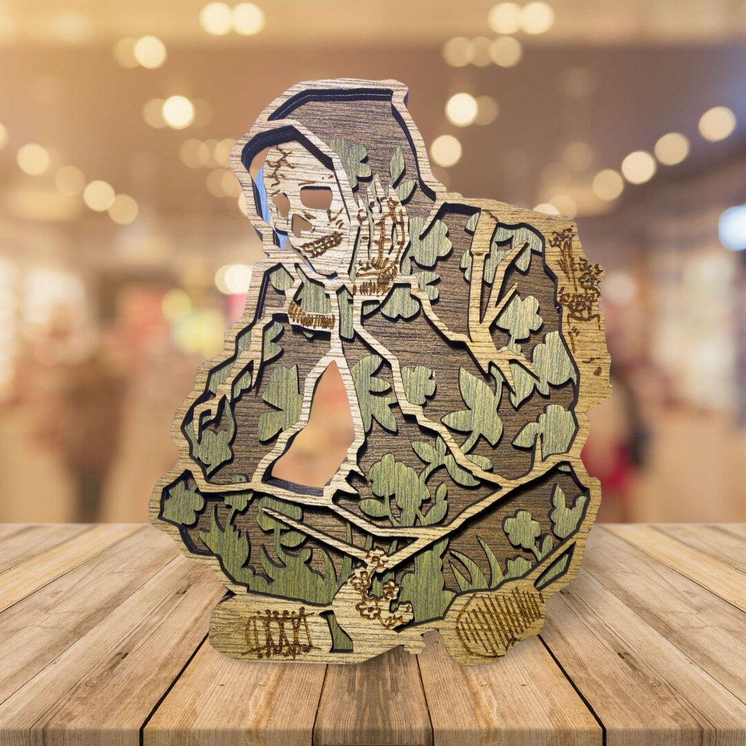 Skeleton Art Decor Day of the Dead Art for Shelf Gift for Friend Wood ...