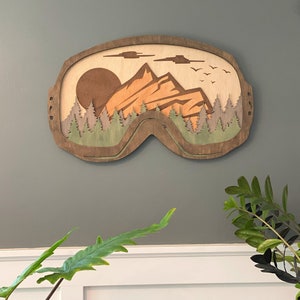 3D Layered Wood Art, Ski/snowboard Goggles XL 24 Inches - Etsy