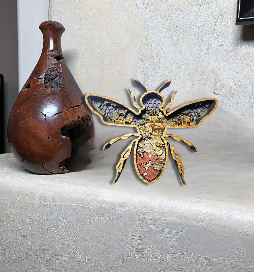 3D Layered Wood Bee Art Decor - Etsy