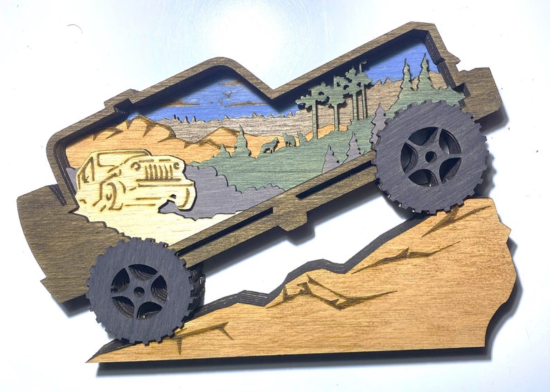 Vehicle Wall Art Offroad Decor Gift for Men Rockcrawling Wood Artwork ...