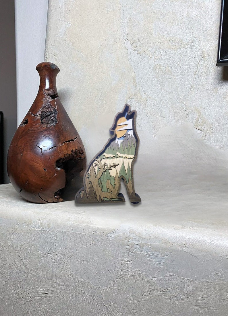 3D Layered Wood Art, Wolf - Etsy