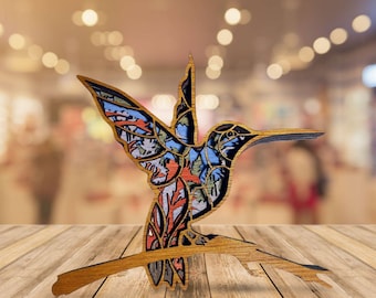 3d Humming Bird Wooden Layer Art Wood Cutout Laser Cut Gifts Gifts for ...