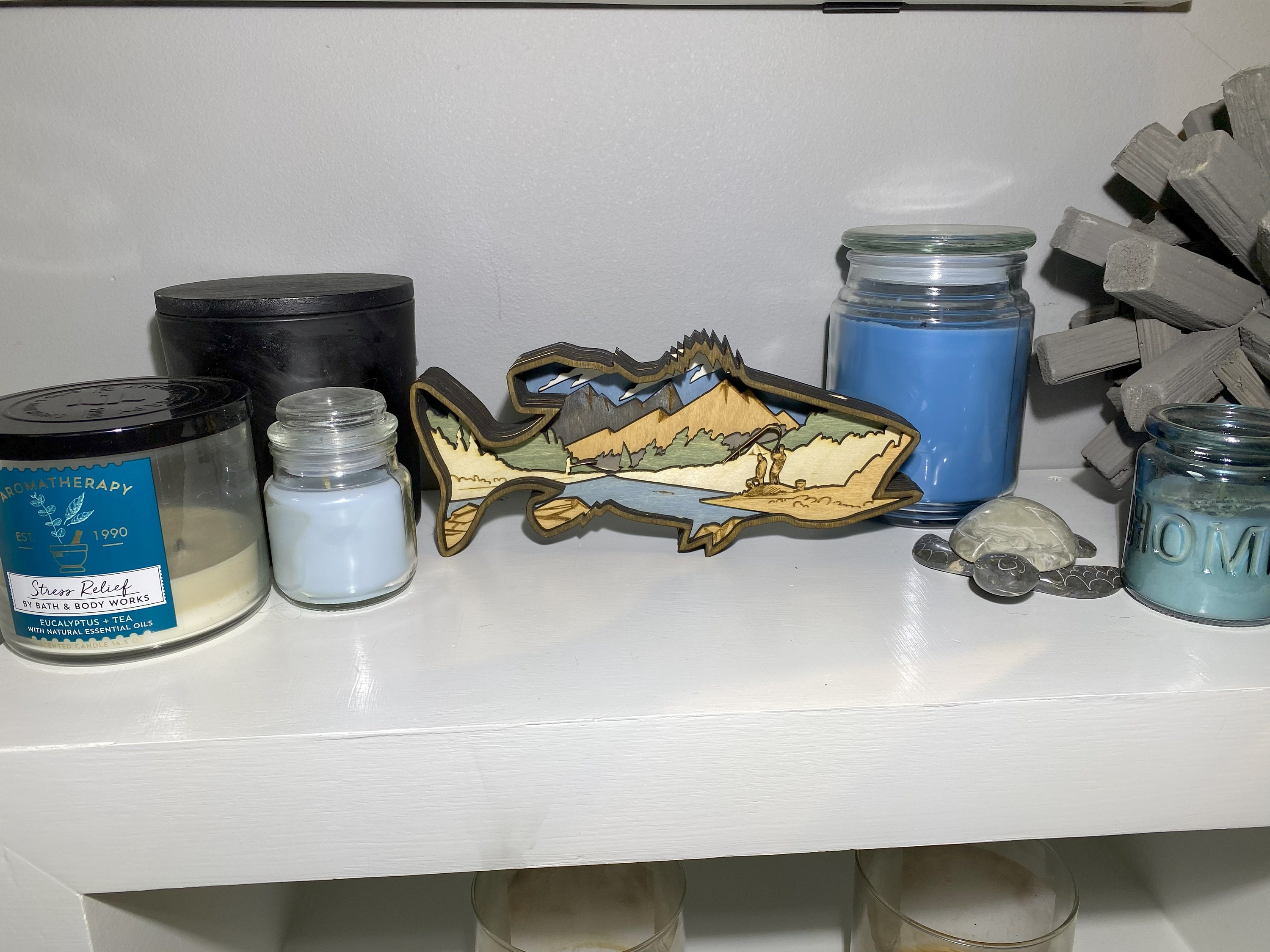 3D Layered Wood Art Fishing Fish - Etsy