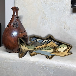 3D Layered Wood Art, Fishing, Fish - Etsy