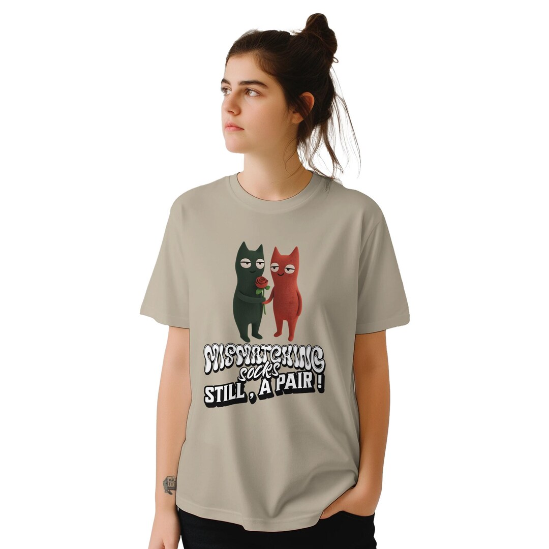 Mismatching Socks ,still a Pair!, Valentine Day, Love.. 3/4 Sleeve ...