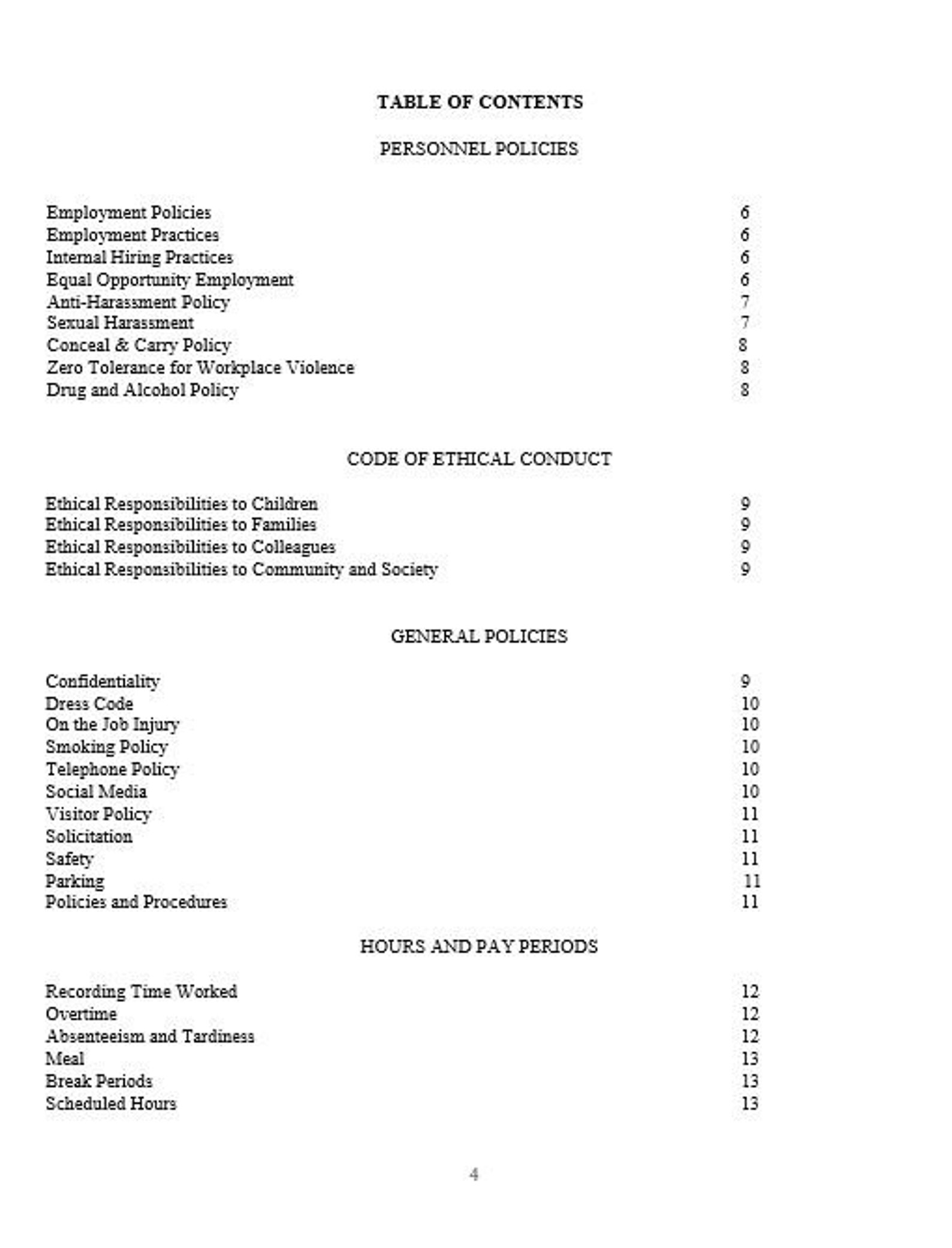 Daycare Employee Handbook/ Editable Daycare Employee Handbook ...