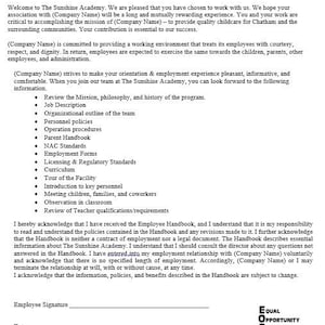 Daycare Startup Bundle Customizable and Printable Forms / Employee and ...