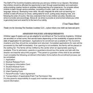 Daycare Startup Bundle Customizable and Printable Forms / Employee and ...