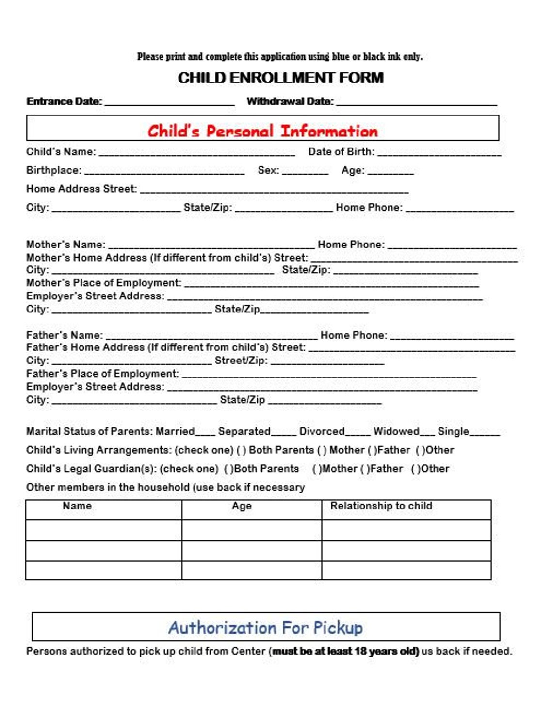 Daycare Startup Bundle Customizable and Printable Forms / Employee and ...