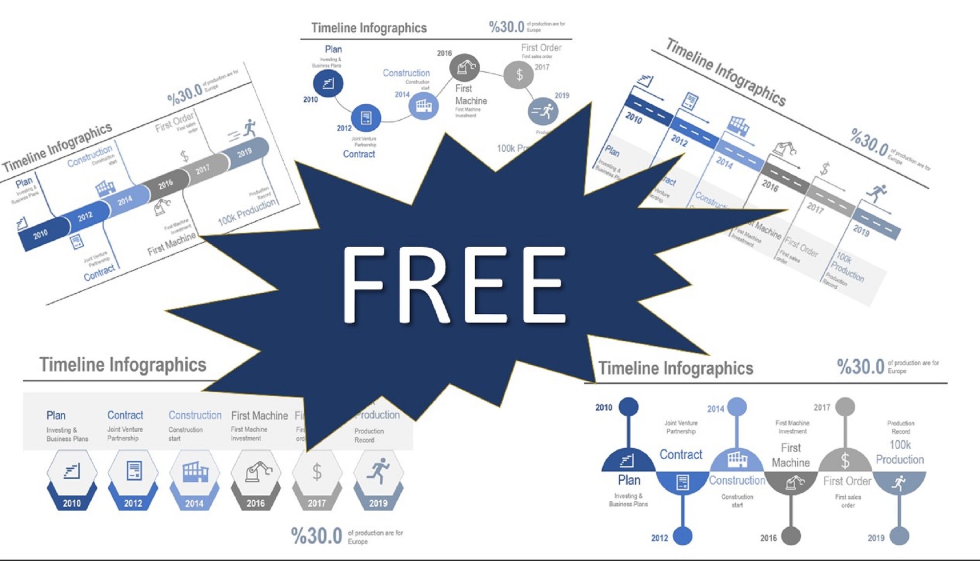 Process Steps Infographics - Blue Red Template - Etsy