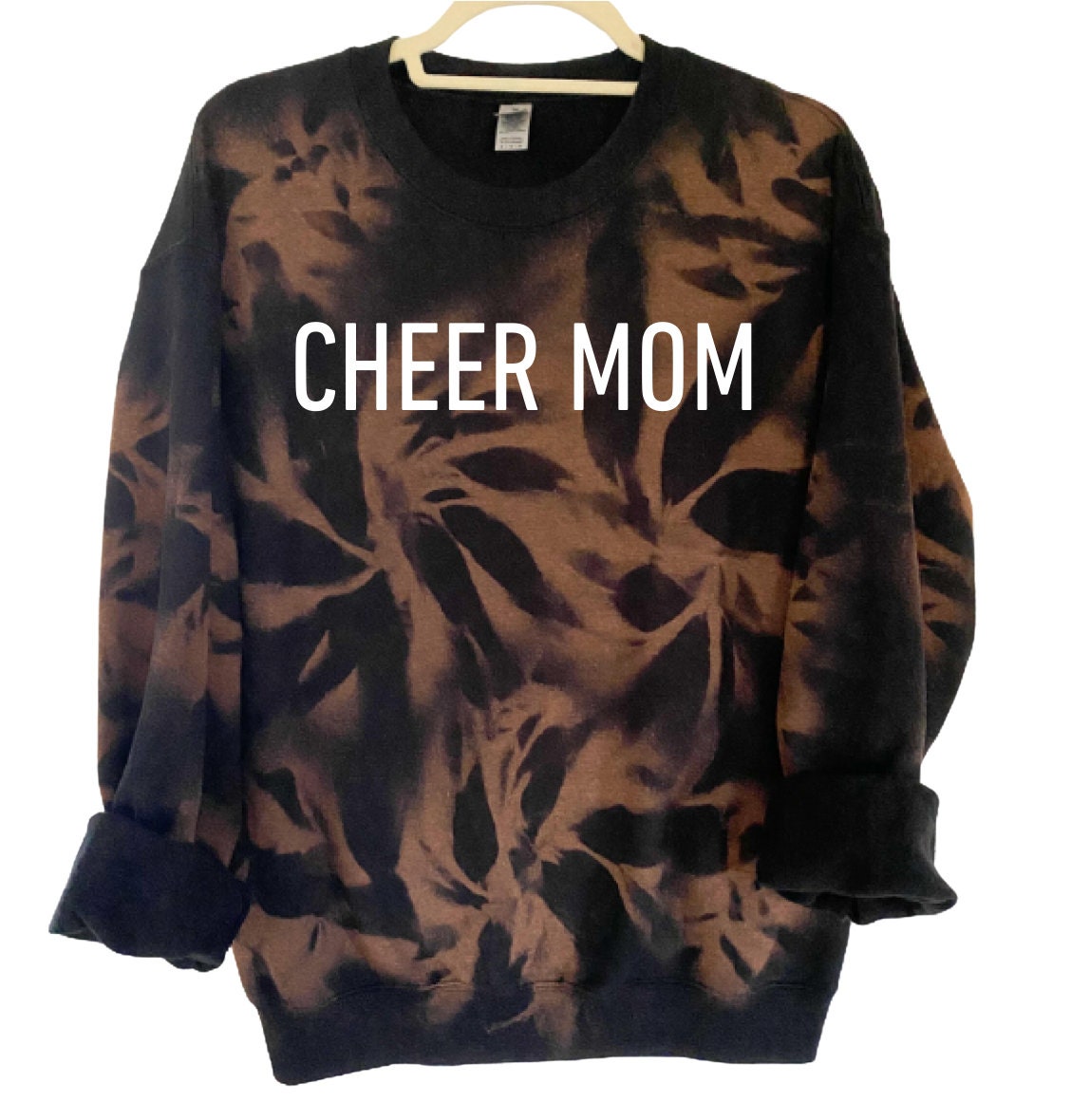 Reverse Tie Dye Cheer Mom Sweatshirt Cute Cheer Mom Etsy