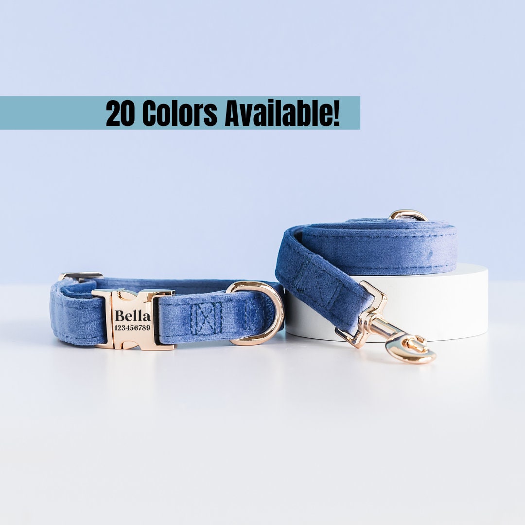 Personalized Soft Luxury Multiple Color Dog Collar and Leash Gift Cute ...
