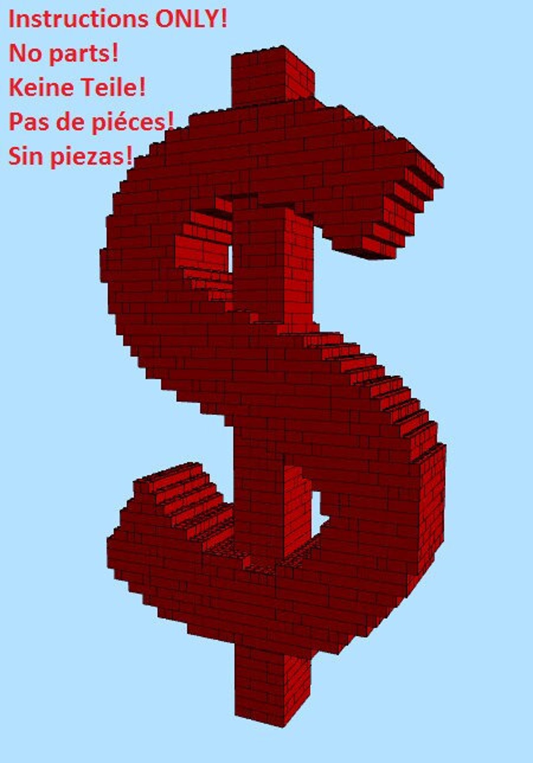LEGO Dollar Sign Statue Building Instruction INSTRUCTIONS ONLY No ...