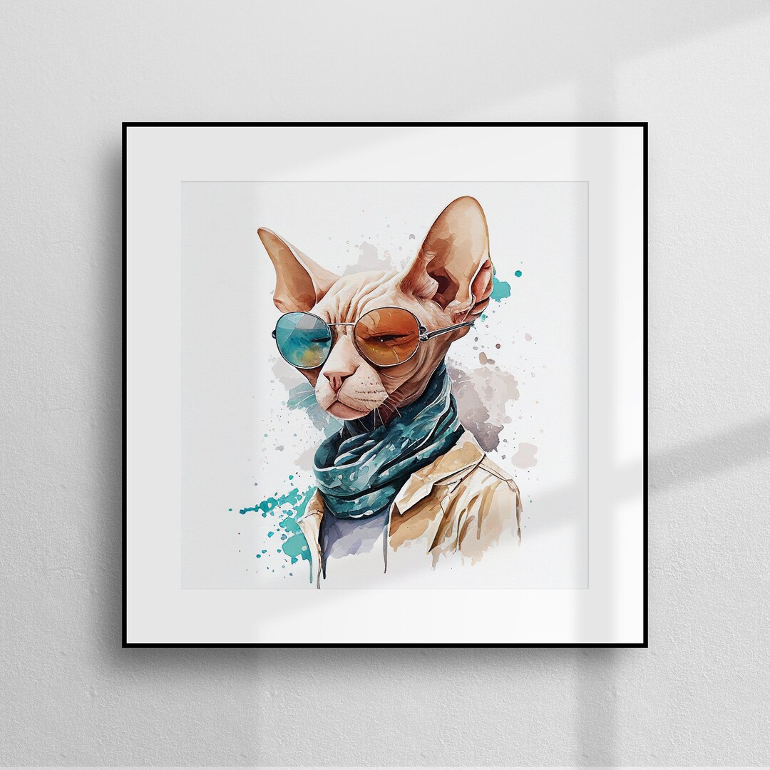 Cool Sphynx Cat Drawing - Etsy
