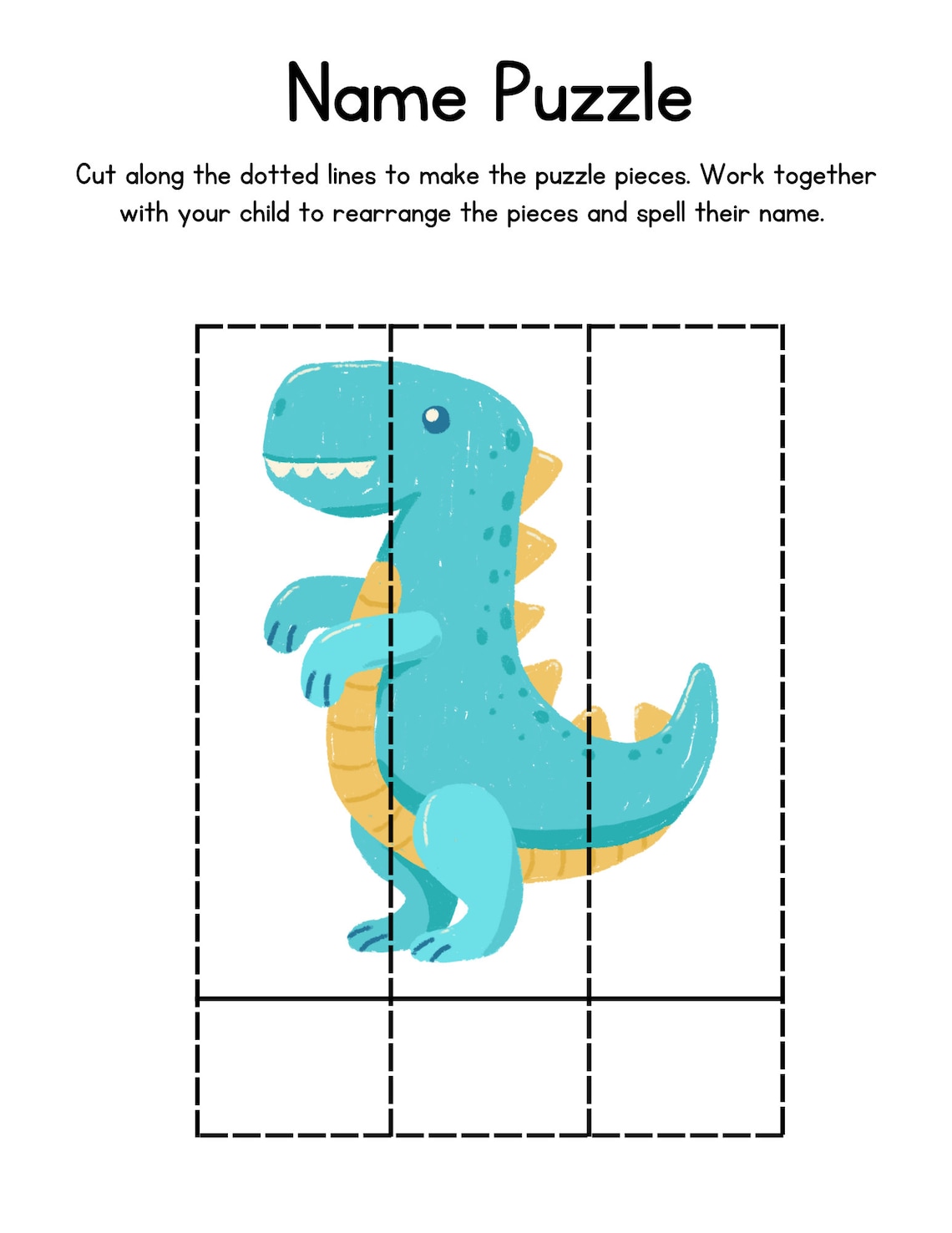 Animal Name Puzzle Template - Etsy