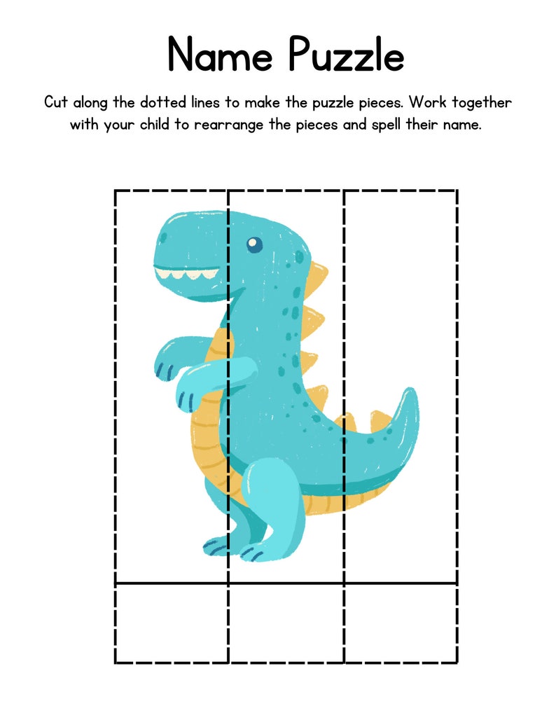 Animal Name Puzzle Template - Etsy