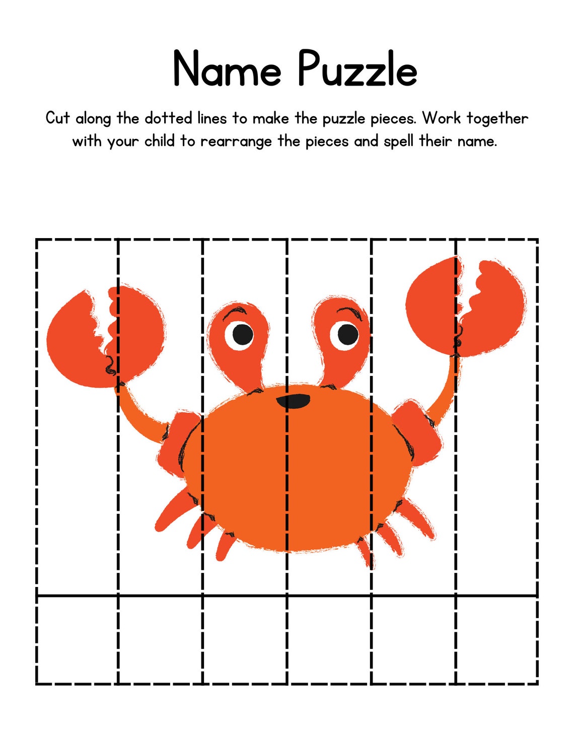 Animal Name Puzzle Template - Etsy
