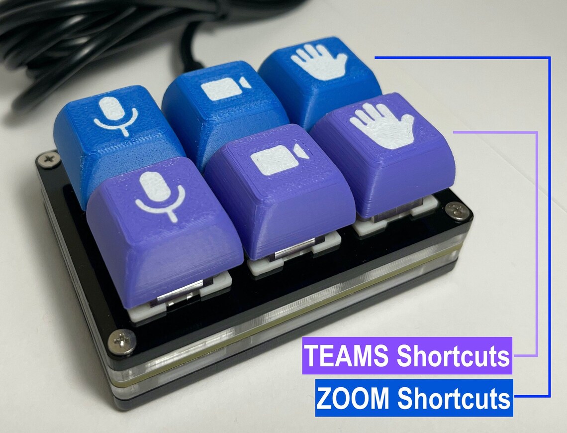 Mutekeys for Zoom + Teams: Mic Mute / Video Mute / Raise Hand | Plug ...