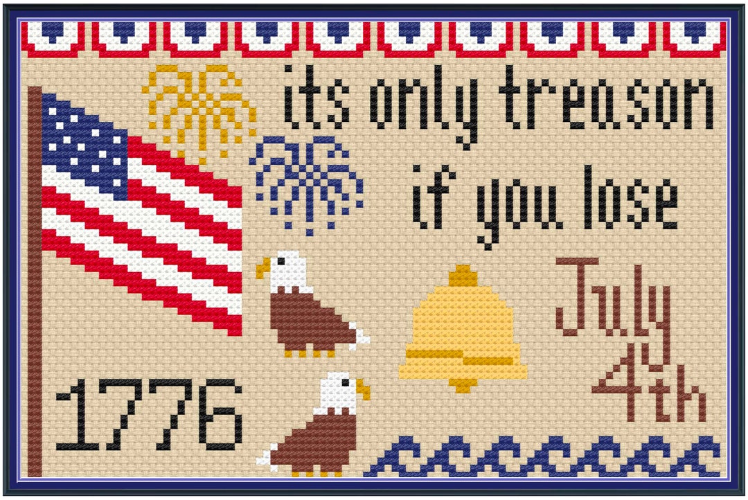 1776 Americana USA Cross Stitch Chart PDF Pattern - Etsy
