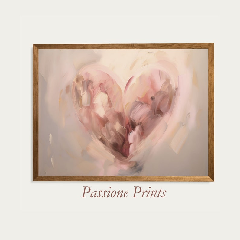 Printable Impressionist Heart Art | Romantic Home Decor Download | Love ...