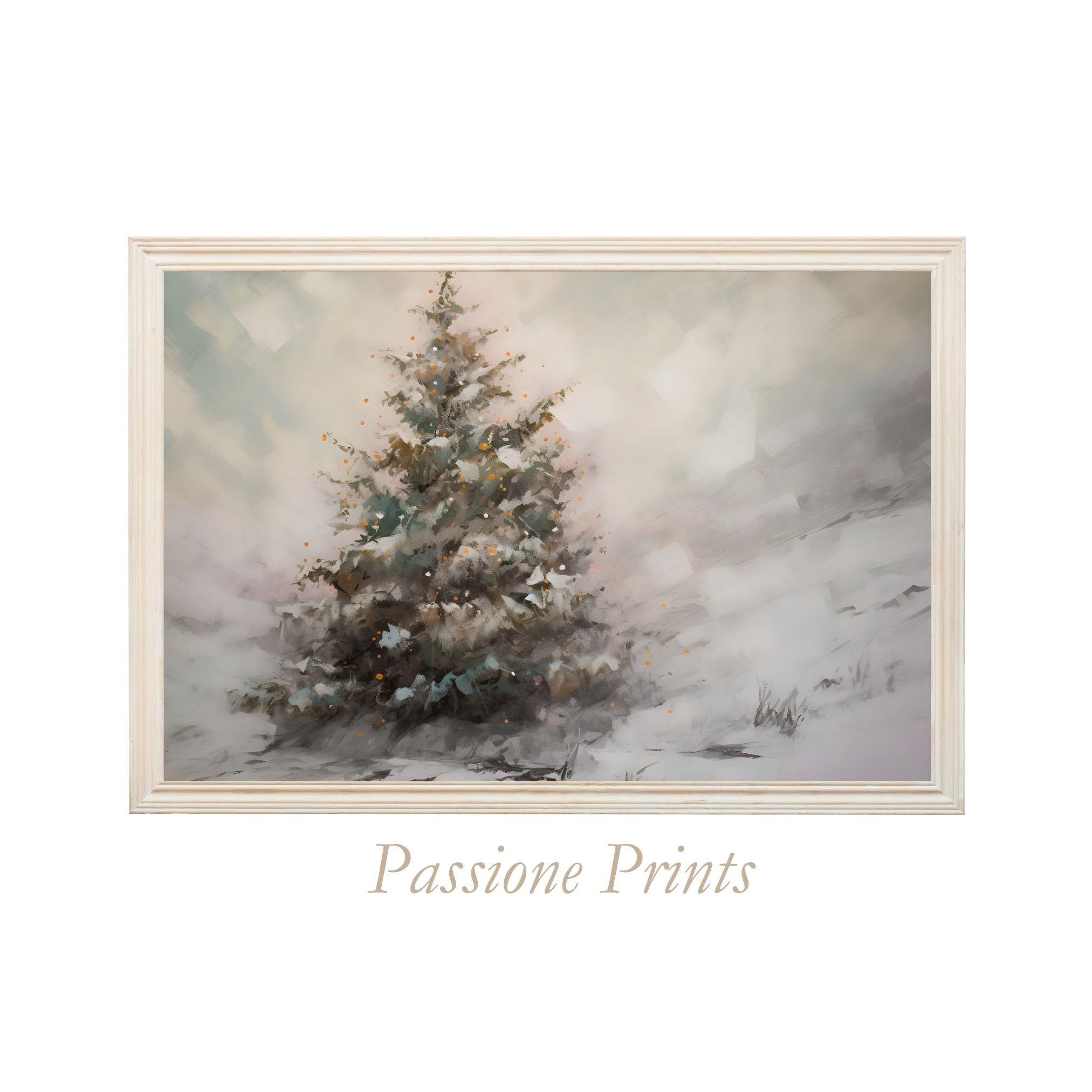 Winter Whisper Christmas Tree | Snowy Landscape Printable | Holiday ...