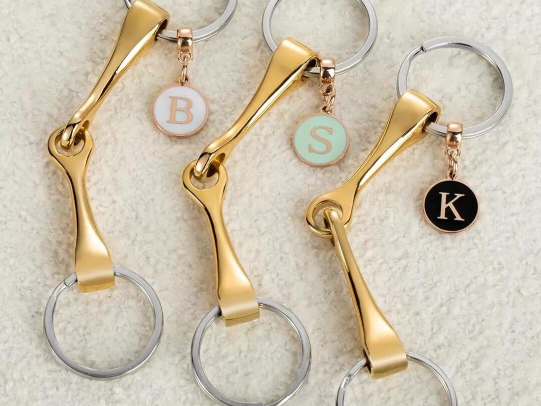 Custom Horse Bit Key Chain, Personalized Gold Keychain, Luxury Monogram ...