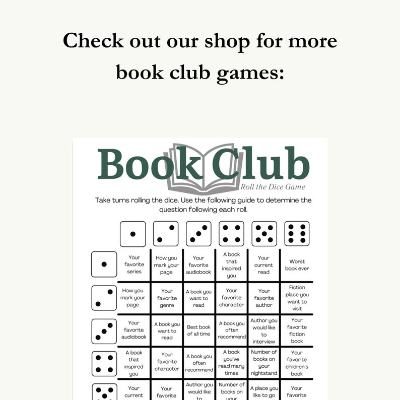 Book Club Think Fast Printable Game, Writing Group, Book Theme Party ...