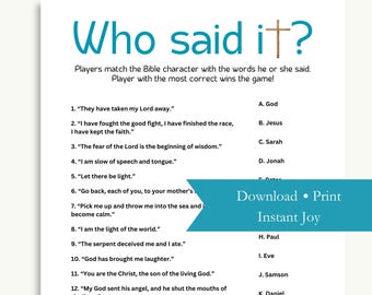 Who Said It? Women of the Bible Game, Printable Bible Verse Trivia for ...