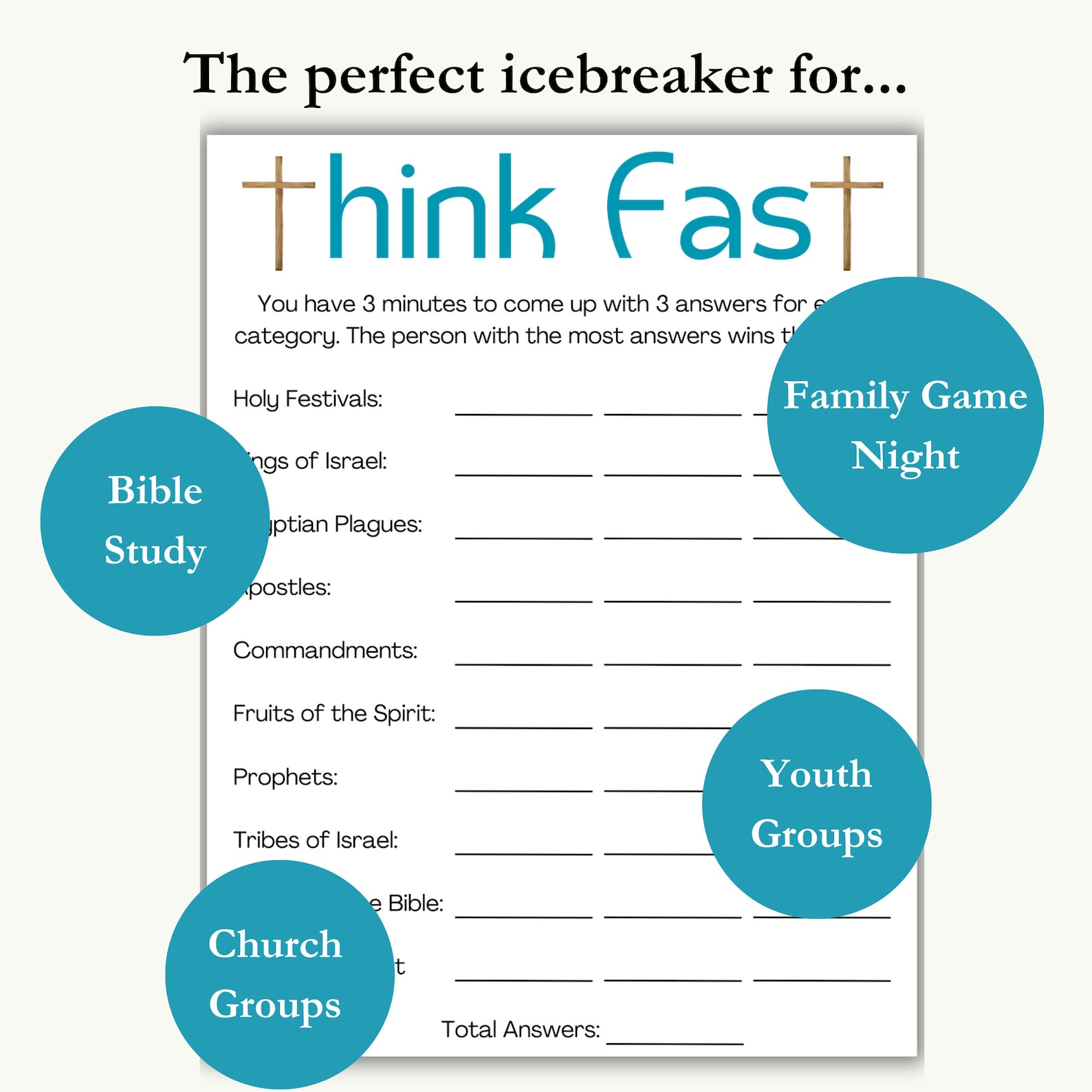 Bible Think Fast Printable Game, Bible Study, Youth Group, Kids Sunday ...