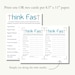 Bible Think Fast Printable Game, Bible Study, Youth Group, Kids Sunday ...