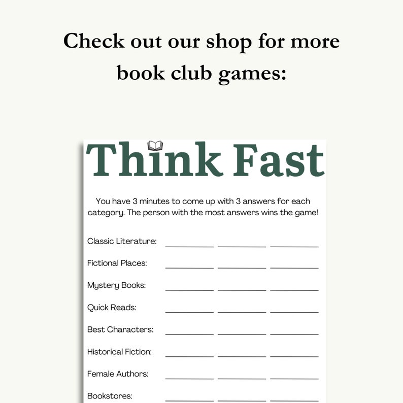 Book Club Dice Game Printable, Writing Group, Book Theme Party Game ...