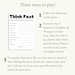 Think Fast Printable Game, Family Game Night, Family Reunion, Small ...