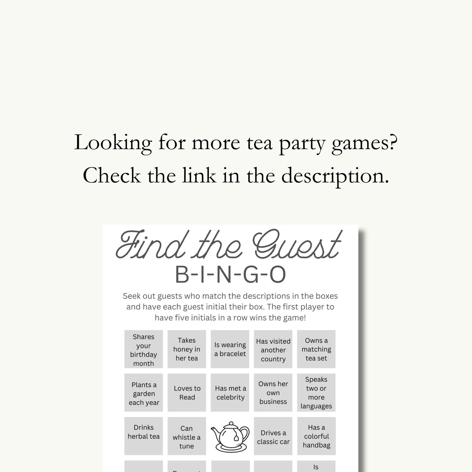 Tea Party Left Right Game, Instant Download Printable - Etsy