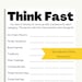 Think Fast Printable Game, Family Game Night, Family Reunion, Small ...