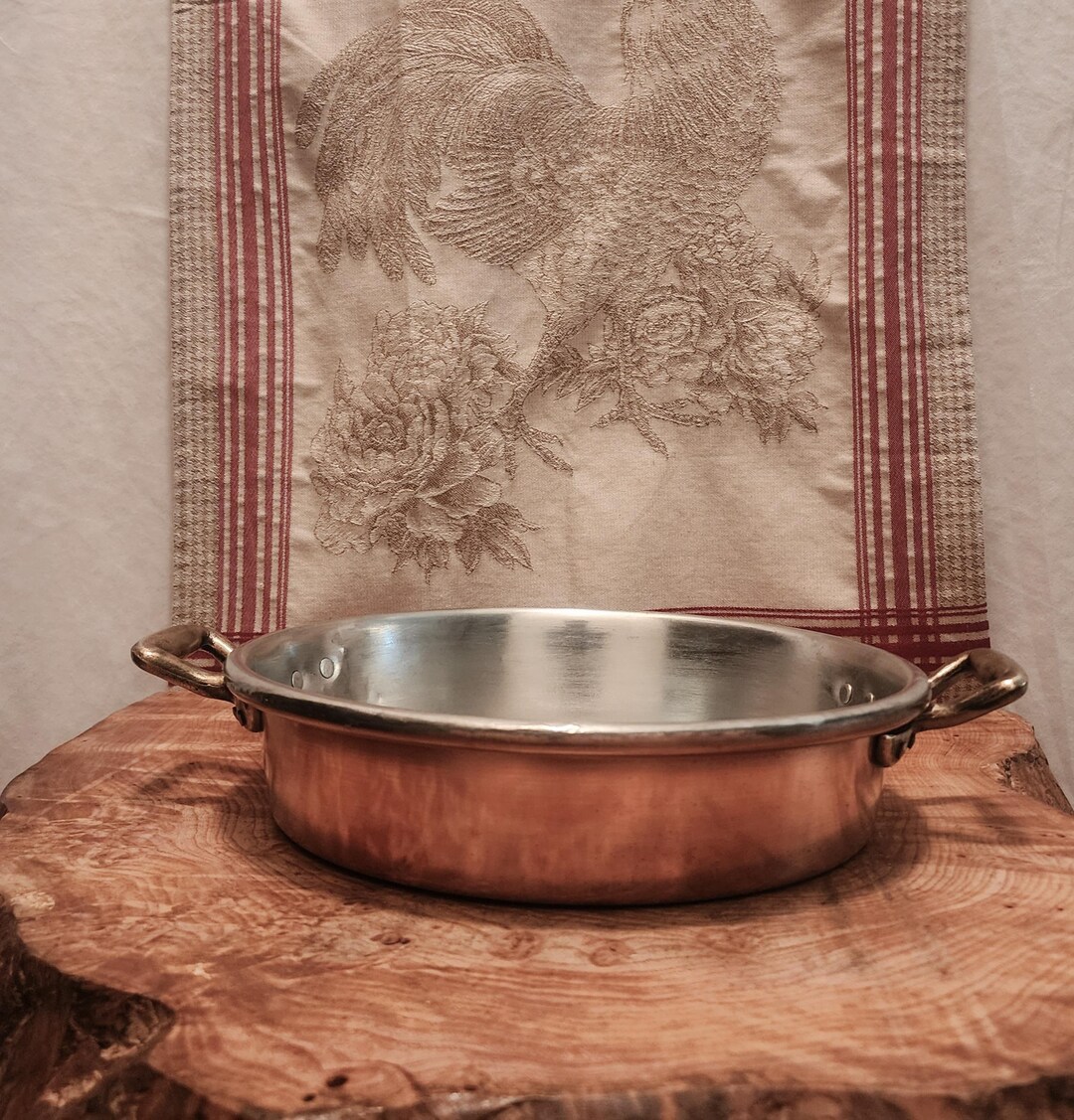 Antique English Copper Au Gratin Pan 26cm-10.25 Inch Diameter With ...