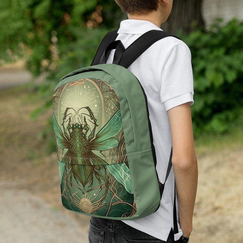 Green Beetle Backpack: Mystical Bug Art Laptop Bag - Etsy